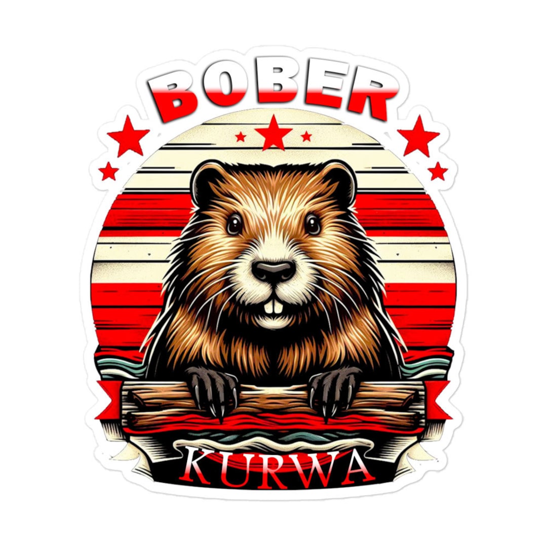 Funny Bober Kurwa Vinyl Sticker, Car Decal, Laptop Sticker, Polish Gift ...