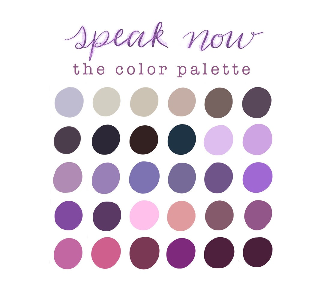 Speak Now Color Palette - Etsy