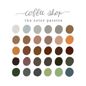 Coffee Shop Color Palette - Etsy