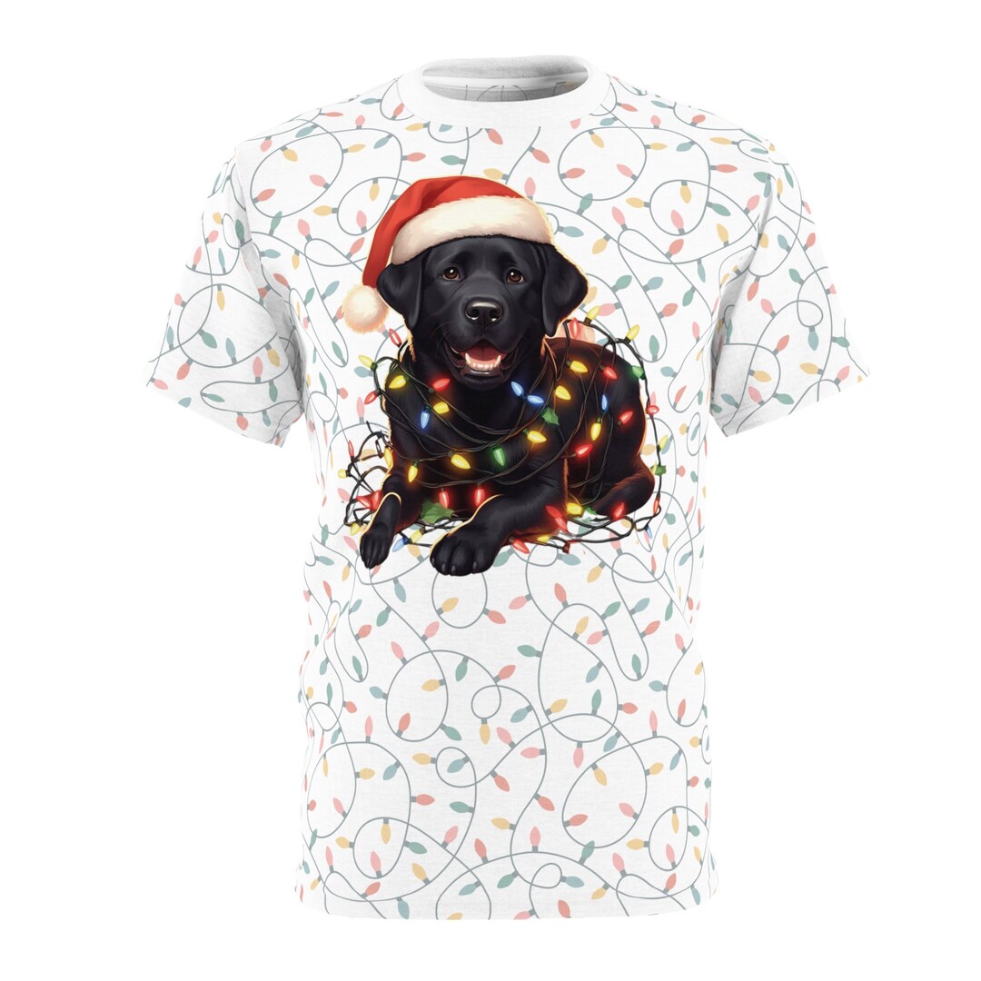 Black Lab Christmas Lights T-shirt - Etsy