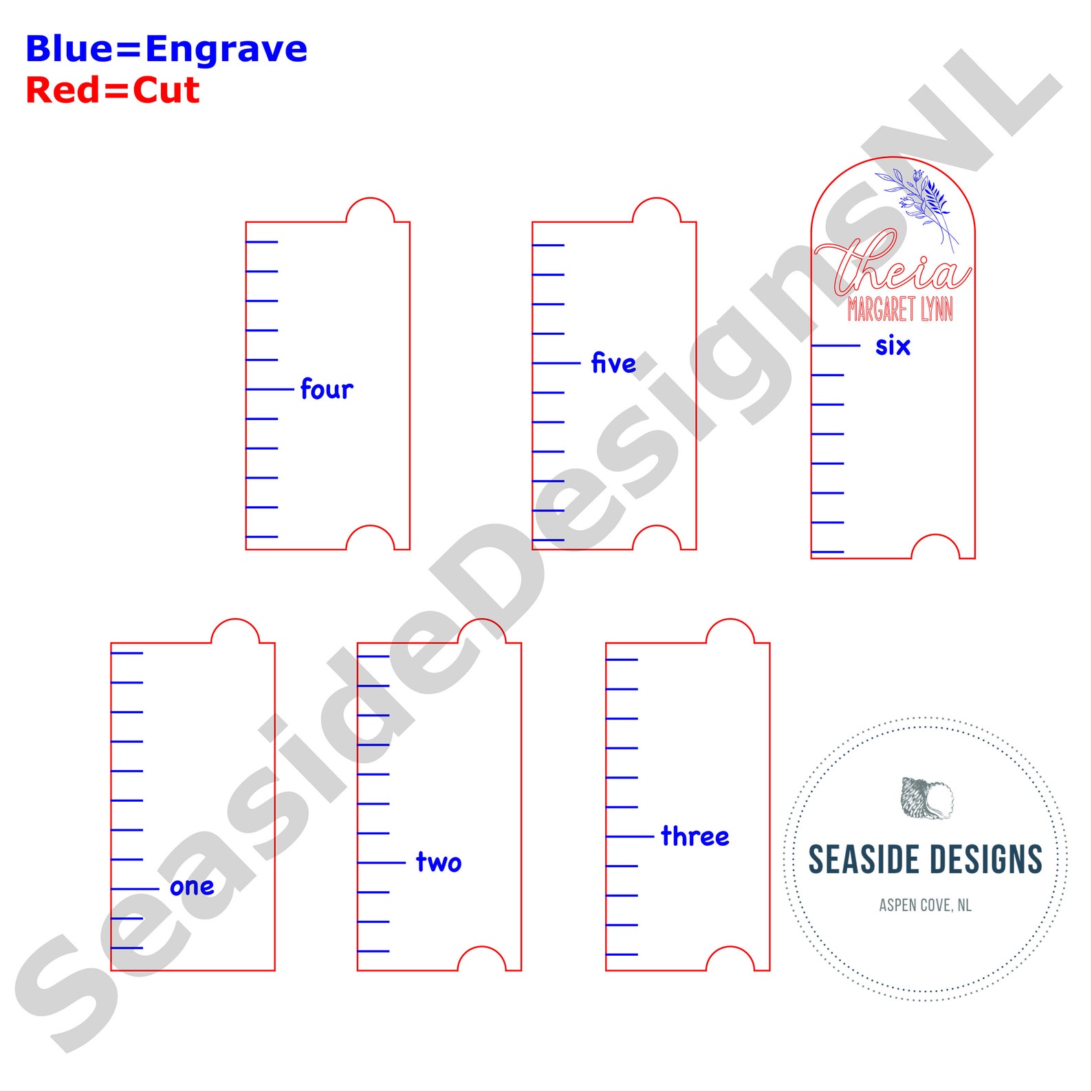 Kids Growth Ruler SVG measurements Off - Etsy