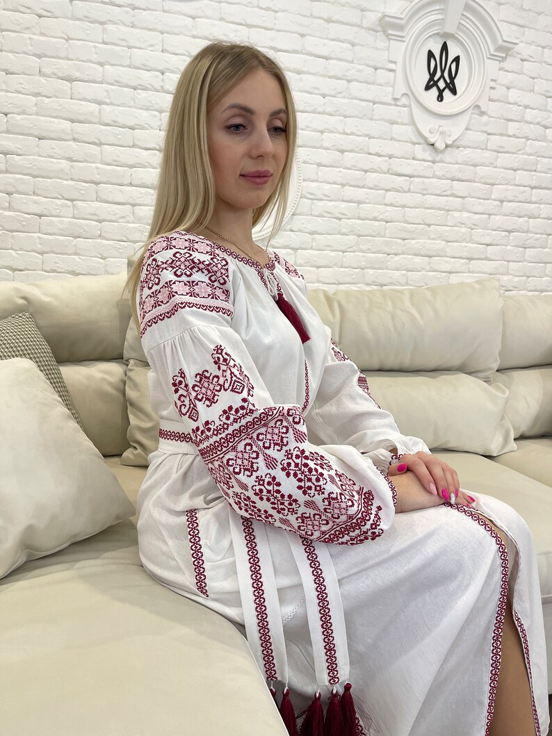 Embroidered Ukrainian Dress, Embroidered Formal Dress, Embroidered Maxi ...