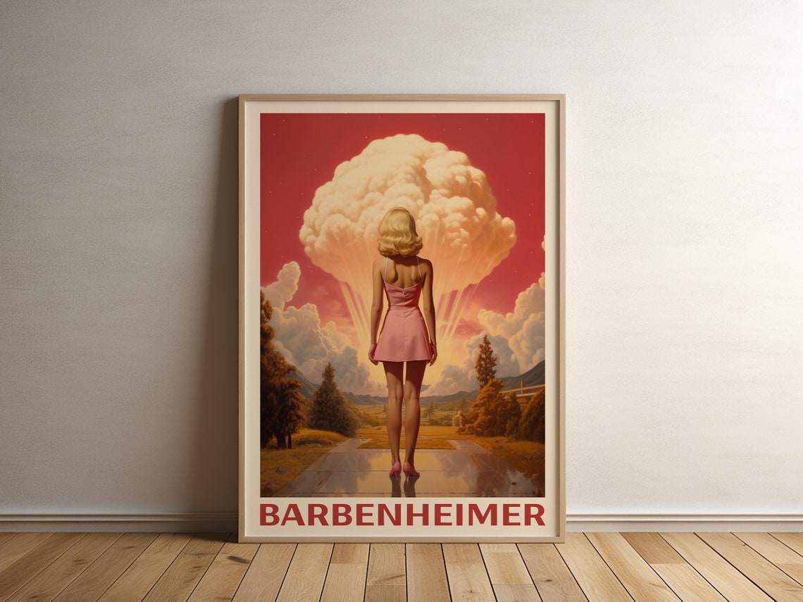 Barbenheimer Vintage Movie Poster Print Funny Poster Gift for Dad ...