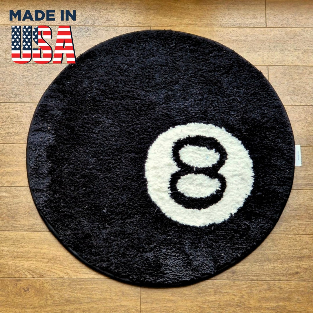 8 Ball Billiards Rug Room Decor Billiard Carpet With 8 Ball - Etsy