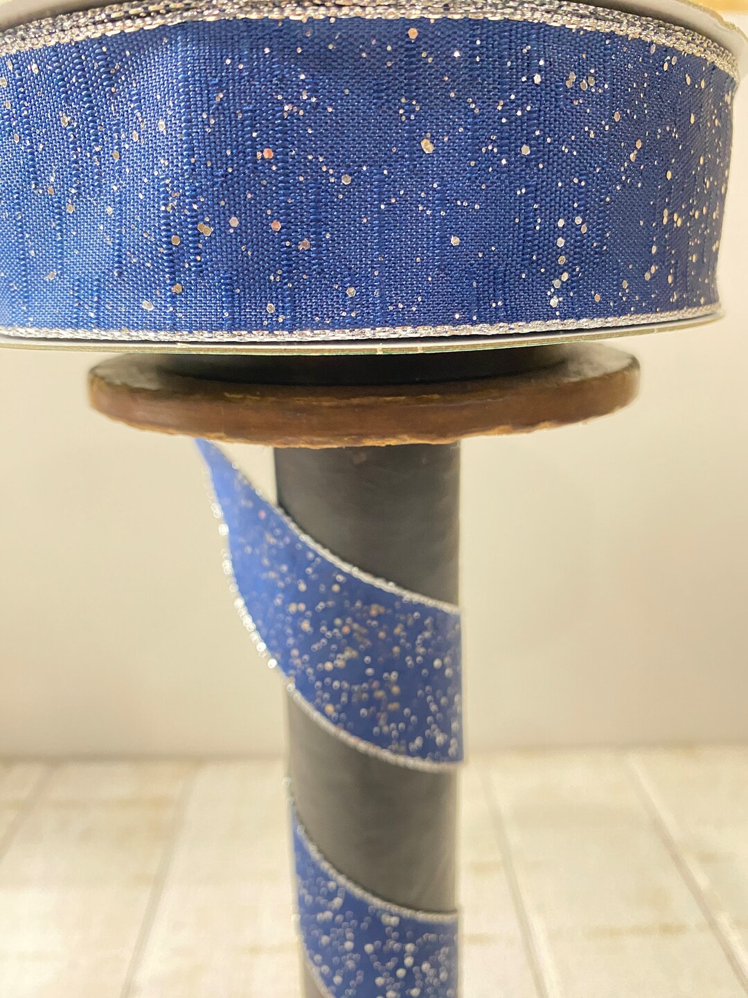 Christmas Blue Ribbon 1.5 Inch Christmas Ribbon Blue Sparkle - Etsy