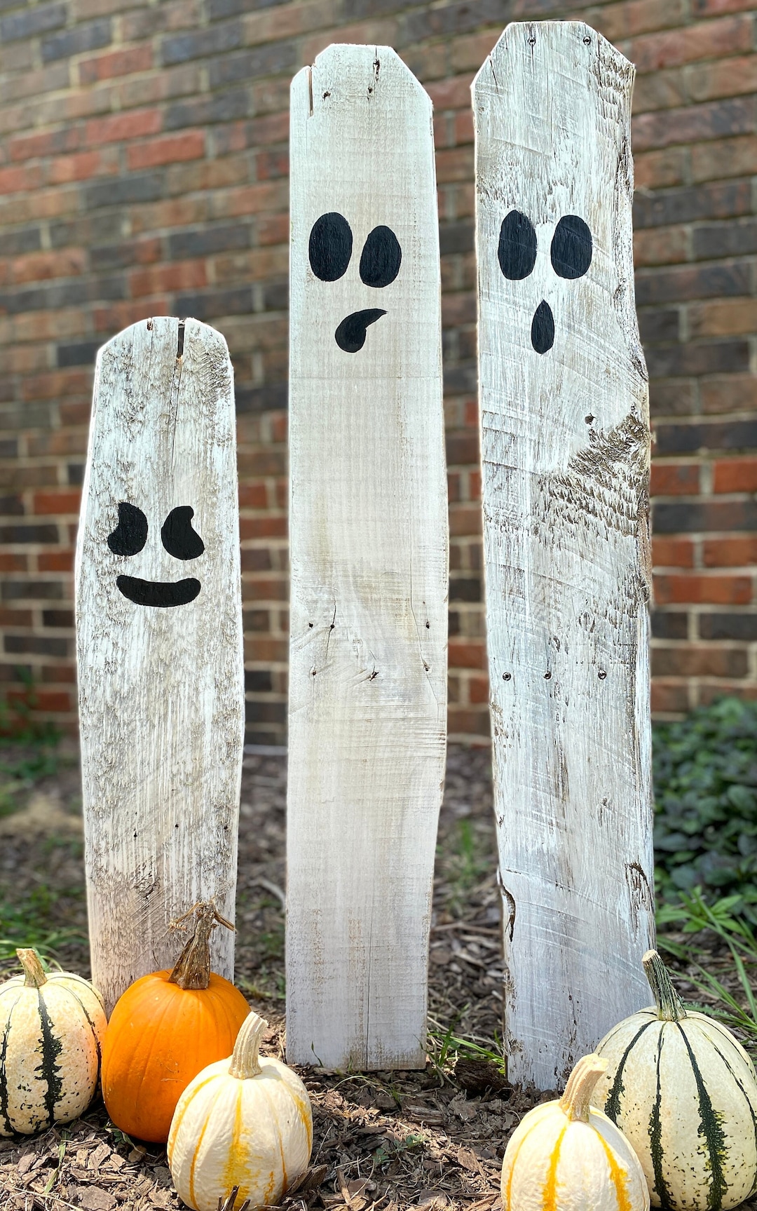 Outdoor Halloween Wooden Front Yard Decor White Ghost Funny Halloween Ghost Pallet Wooden Yard ...