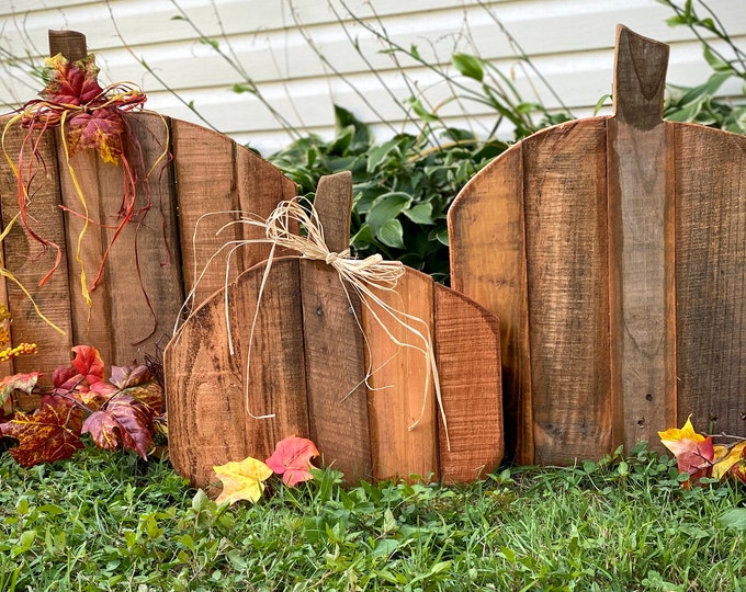 Set of 2 Wood Pumpkins - Etsy
