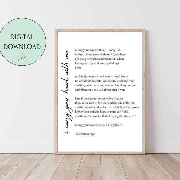 Ee Cummings Poem - Etsy