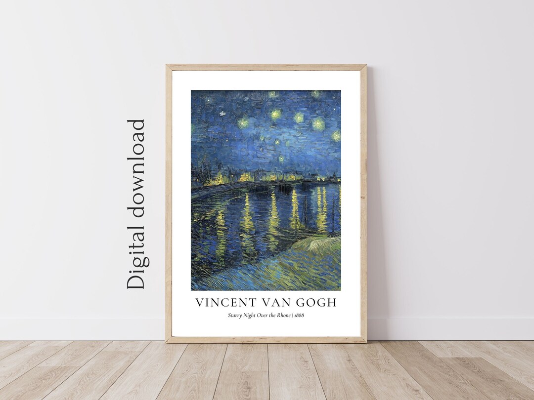 Vincent Van Gogh Starry Night Over the Rhone Printable Nature Wall Art ...