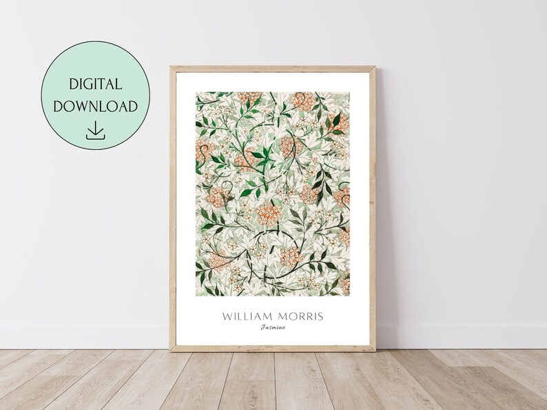 William Morris Printable Jasmine Print Flower Wall Art Instant - Etsy