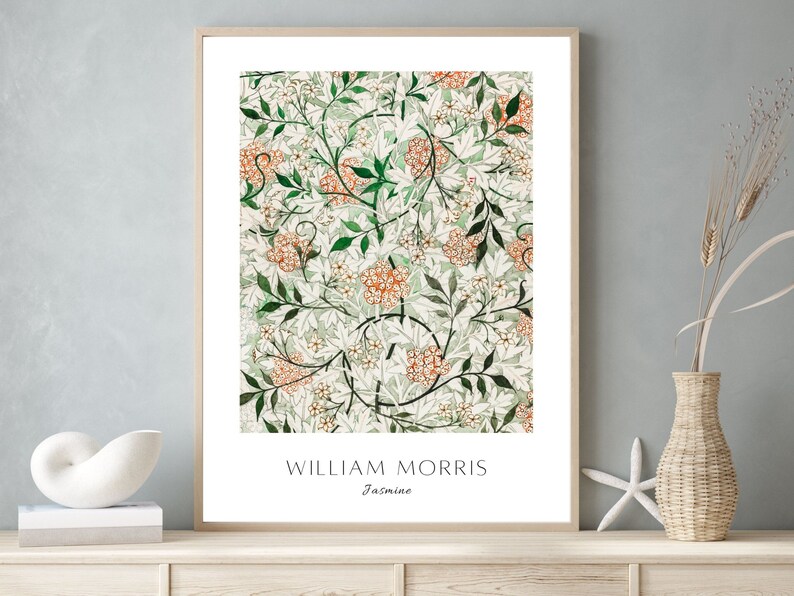 William Morris Printable Jasmine Print Flower Wall Art Instant - Etsy