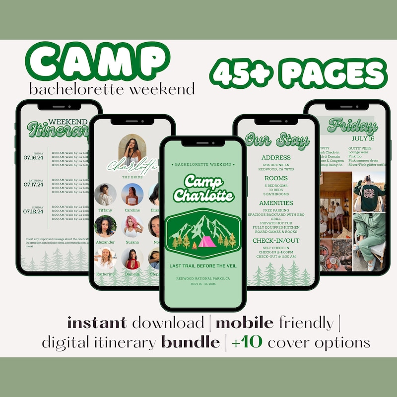 Green and Pink Camp Bach - Etsy