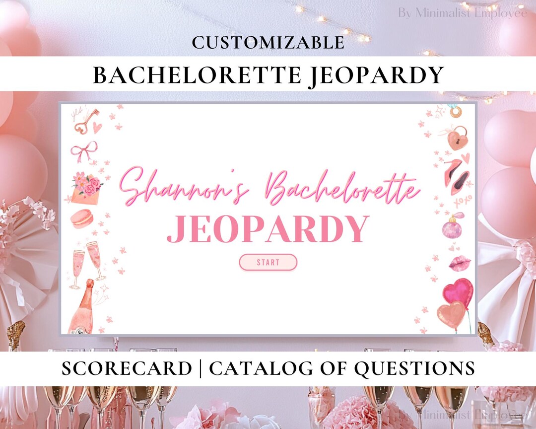 Pink Bachelorette Party Jeopardy Game I Editable Canva Presentation ...