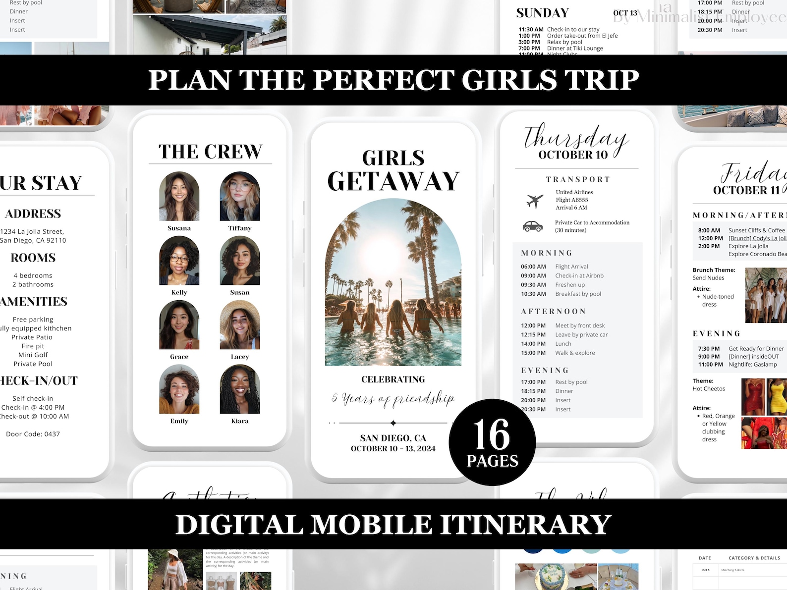 Girls Trip Planner: Mobile Travel Itinerary Template (digital) - Etsy