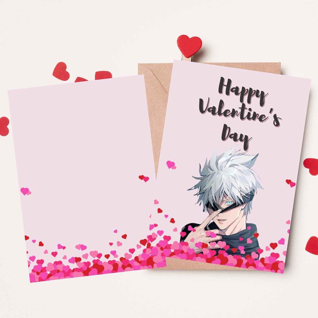 JJK Inspired Valentines Day Card Gojo | Anime Card | Instant Digital ...