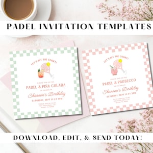 Padel & Prosecco Birthday Party Invitation Editable Canva Template ...