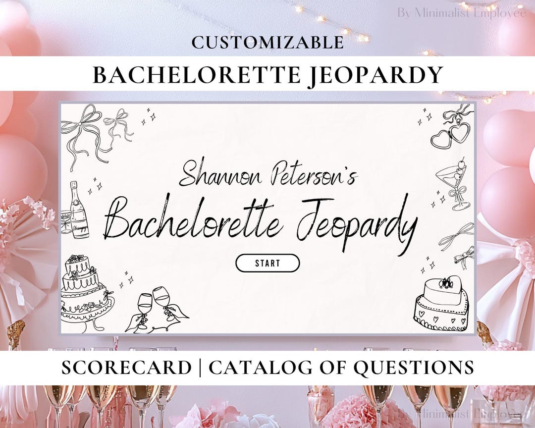 Bachelorette Party Jeopardy Game: Editable Canva Bridal Shower (digital ...