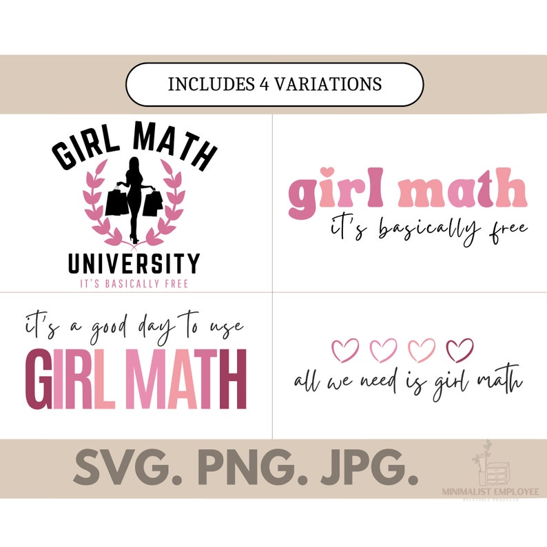 Girl Math SVG png Tiktok Trending svg / Girl Math University - Etsy México