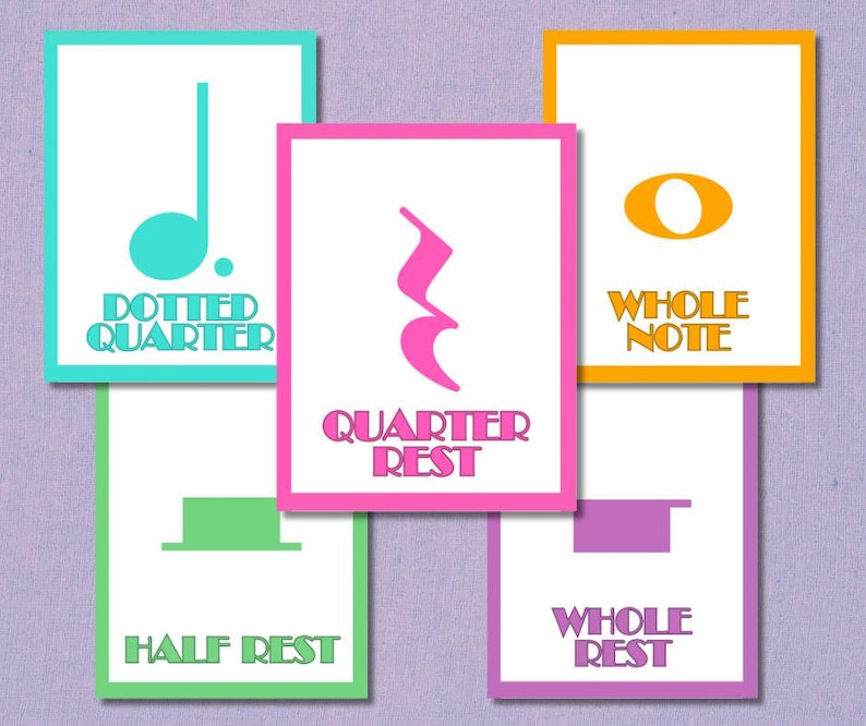 Music Symbols Rainbow Music Classroom Posters Set of 22 - Etsy