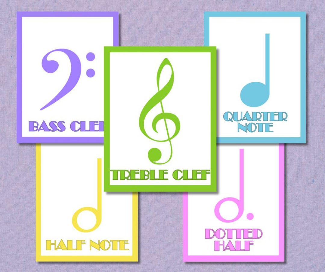 Music Symbols Rainbow Music Classroom Posters Set of 22 - Etsy