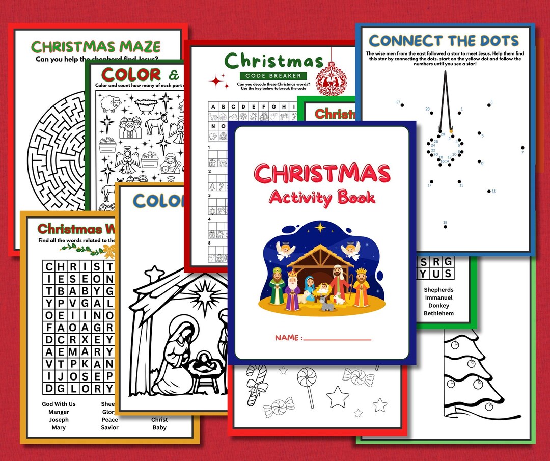 Christmas Activity 10 Page Packet for Elementary Kids at Church - Etsy