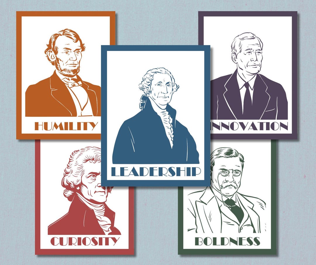US Presidents Inspirational Classroom Posters in Muted Tones - Etsy