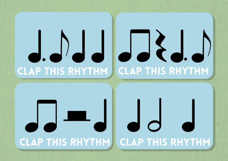 4/4 Time Rhythm Flashcards, Music Education (printable) - Etsy