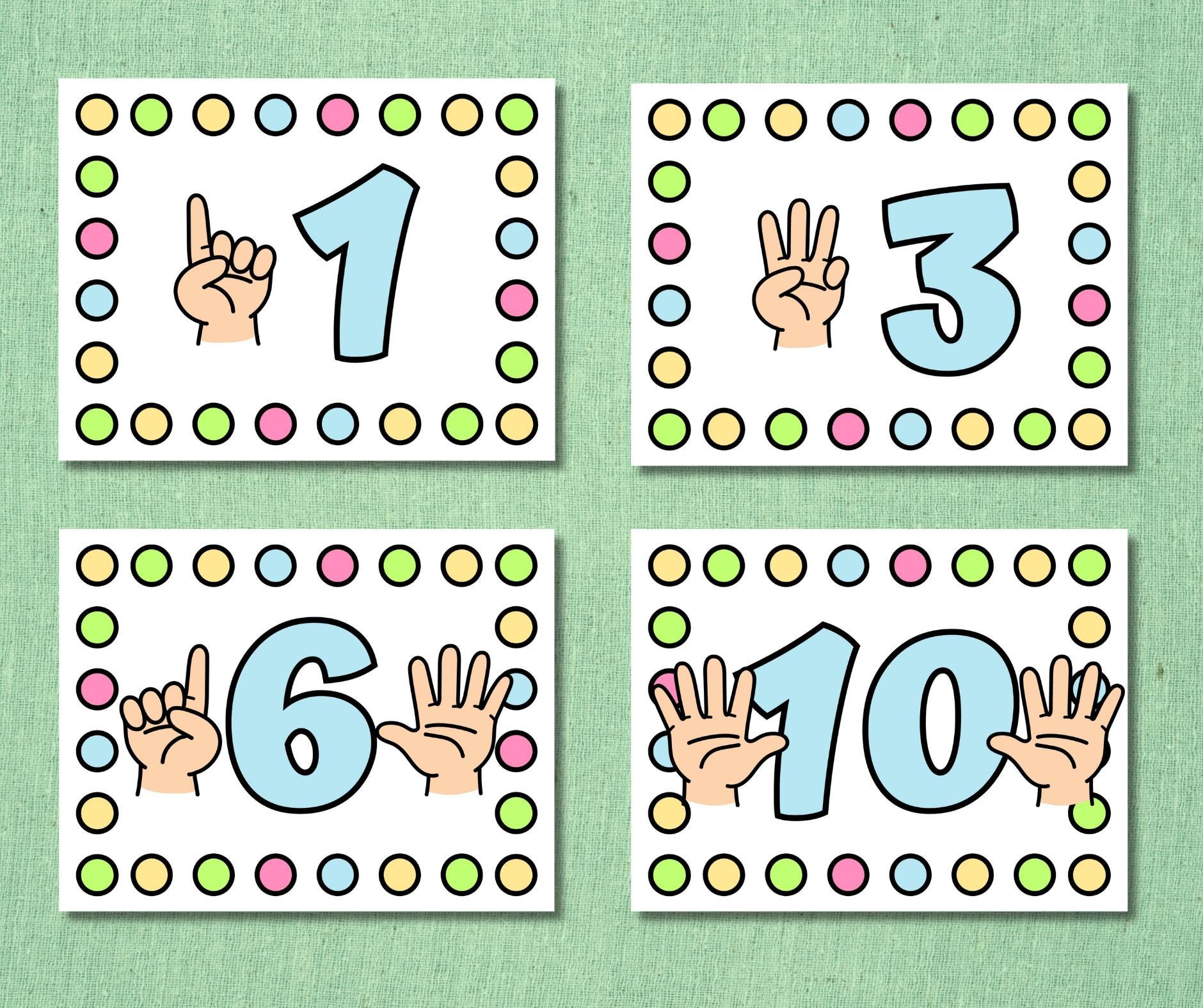 Alphabet and Numbers Classroom Posters With Dot Border and Bright ...