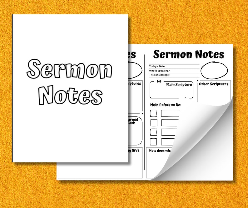 Printable Sermon Notes Booklet for Teens, Youth Group, Bible Lessons ...