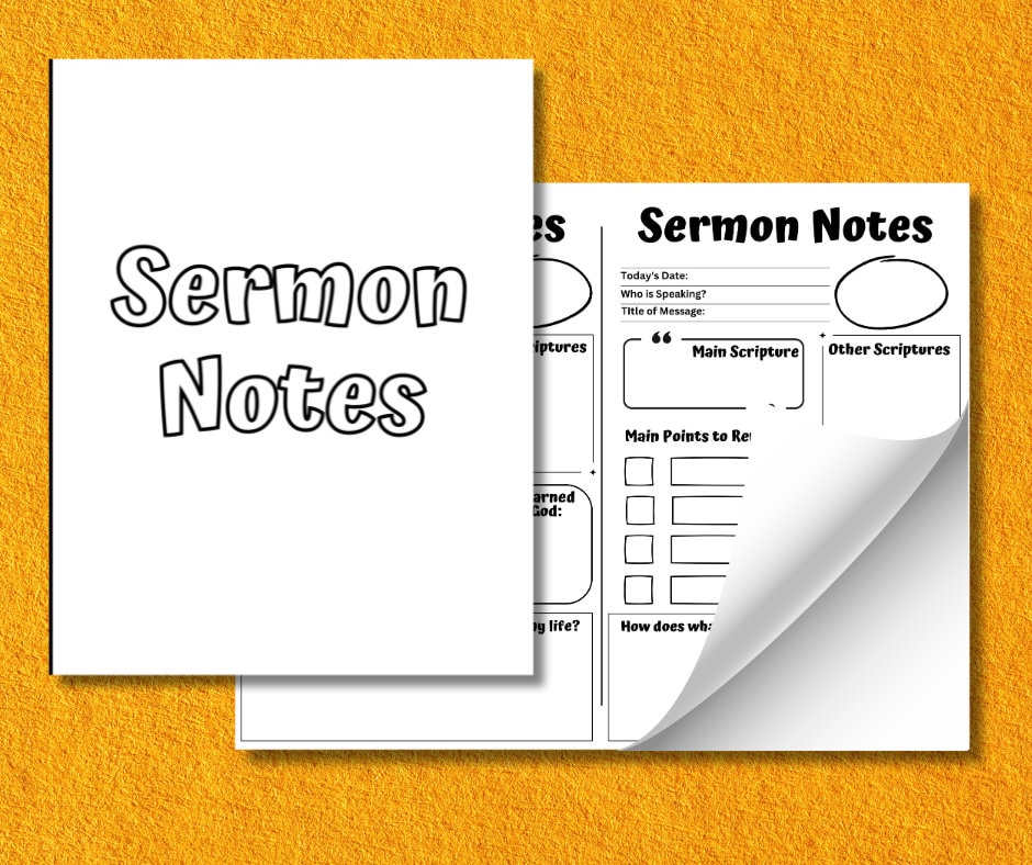 Printable Sermon Notes Booklet for Teens, Youth Group, Bible Lessons ...