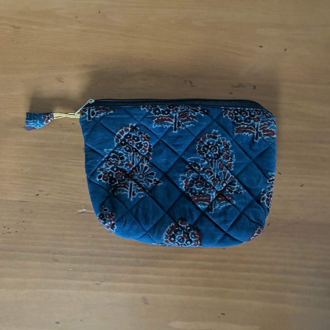 Burnt Red and Navy Blue Quilted Makeup Bag - Etsy