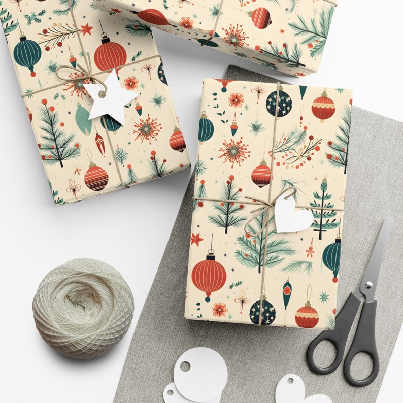 Vintage Christmas Wrapping Paper Christmas Tree Wrapping - Etsy