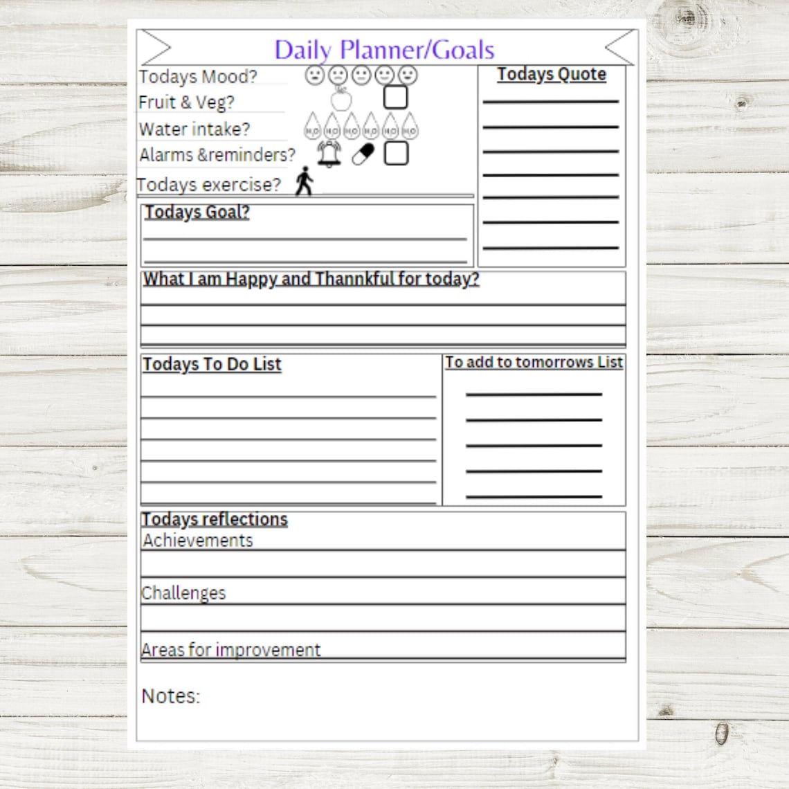 Daily Planner Printable, ADHD Daily Schedule, Daily Tasks Log, Digital ...