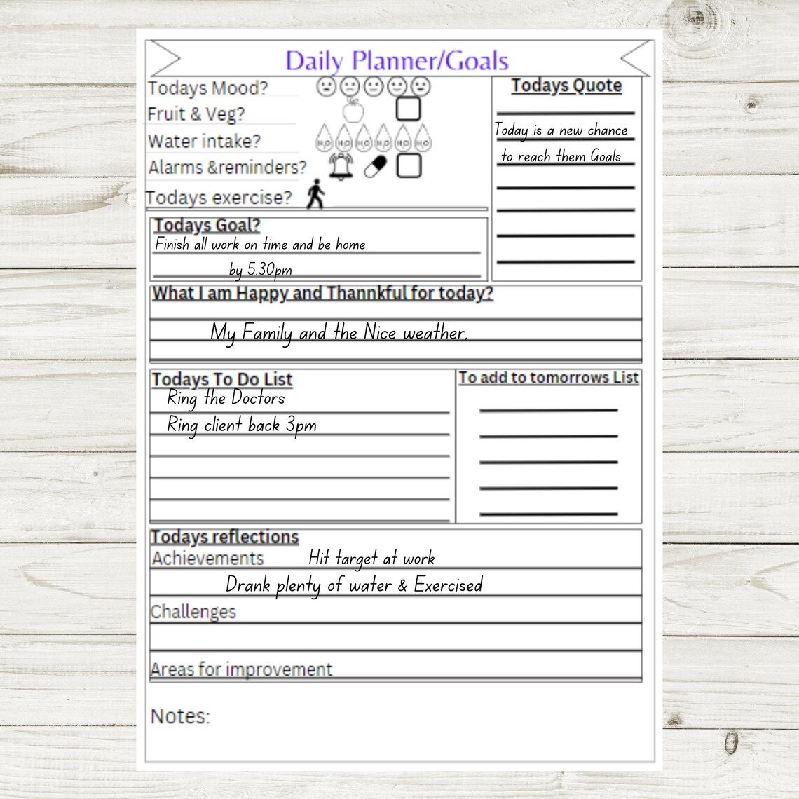 Daily Planner Printable, ADHD Daily Schedule, Daily Tasks Log, Digital ...