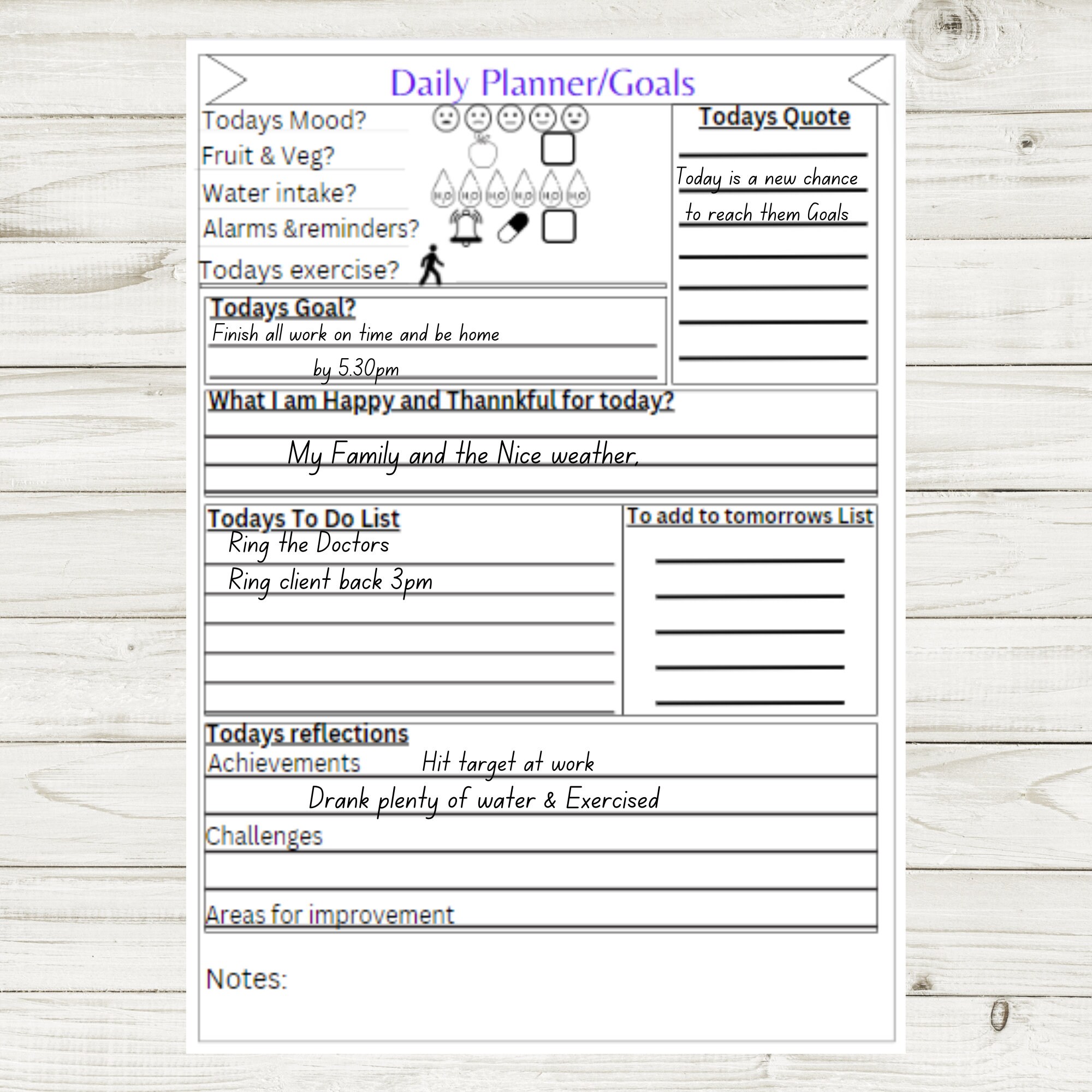Daily Planner Printable, ADHD Daily Schedule, Daily Tasks Log, Digital ...