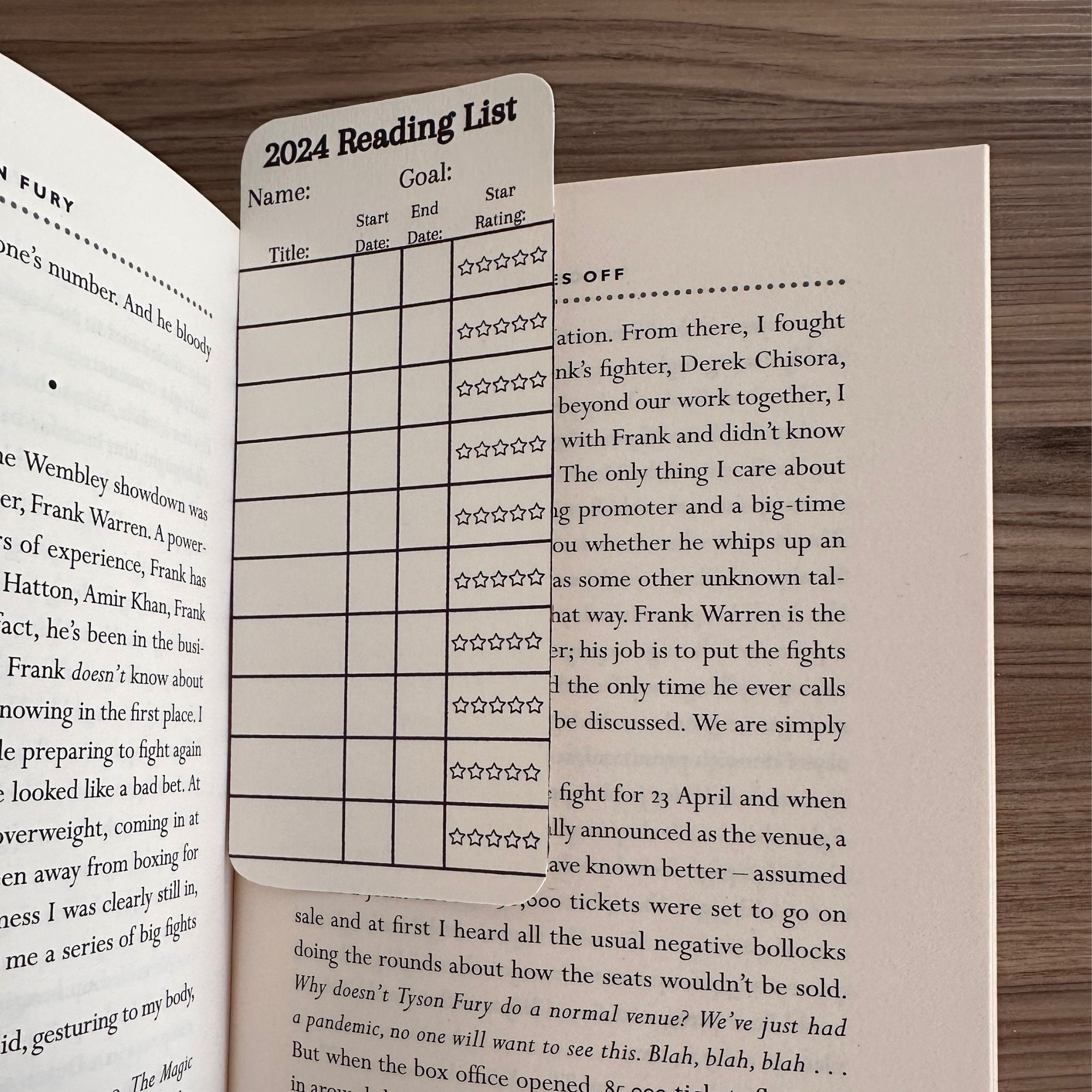 Printable 2024 Reading List Bookmark Digital Download Books Book Mark ...