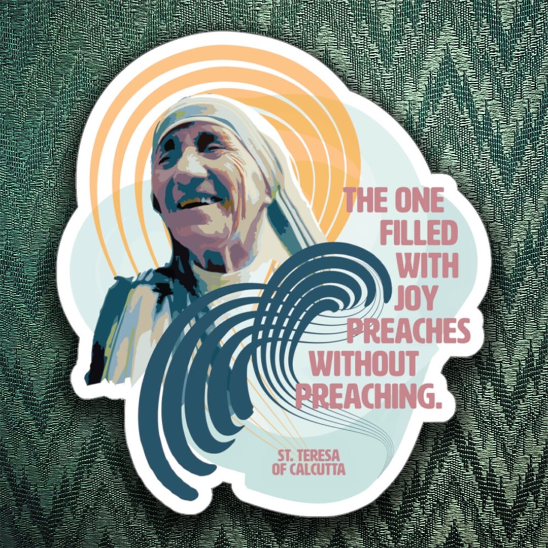 Catholic Sticker Saint Teresa of Calcutta Vinyl Decal for Water Bottle ...
