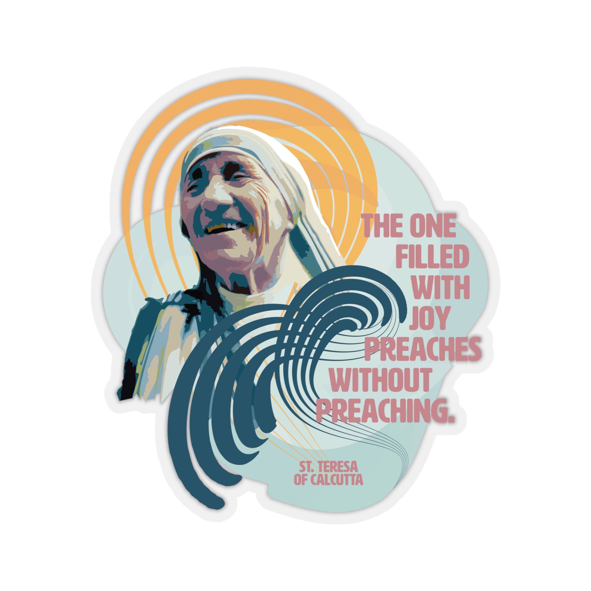 Catholic Sticker Saint Teresa of Calcutta Vinyl Decal for Water Bottle ...