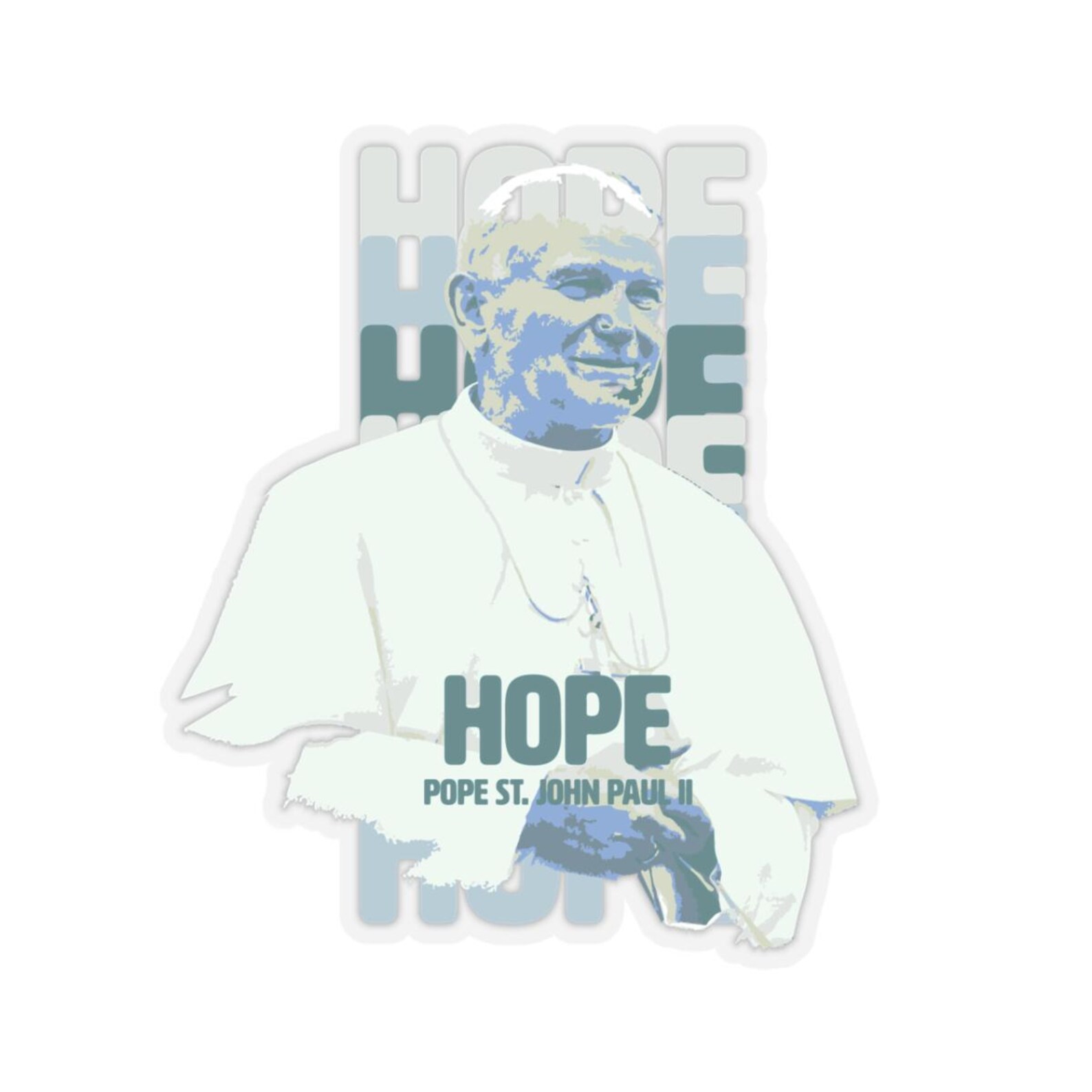 Catholic Sticker Saint John Paul II Vinyl Decal for Prayer Journal Pop ...