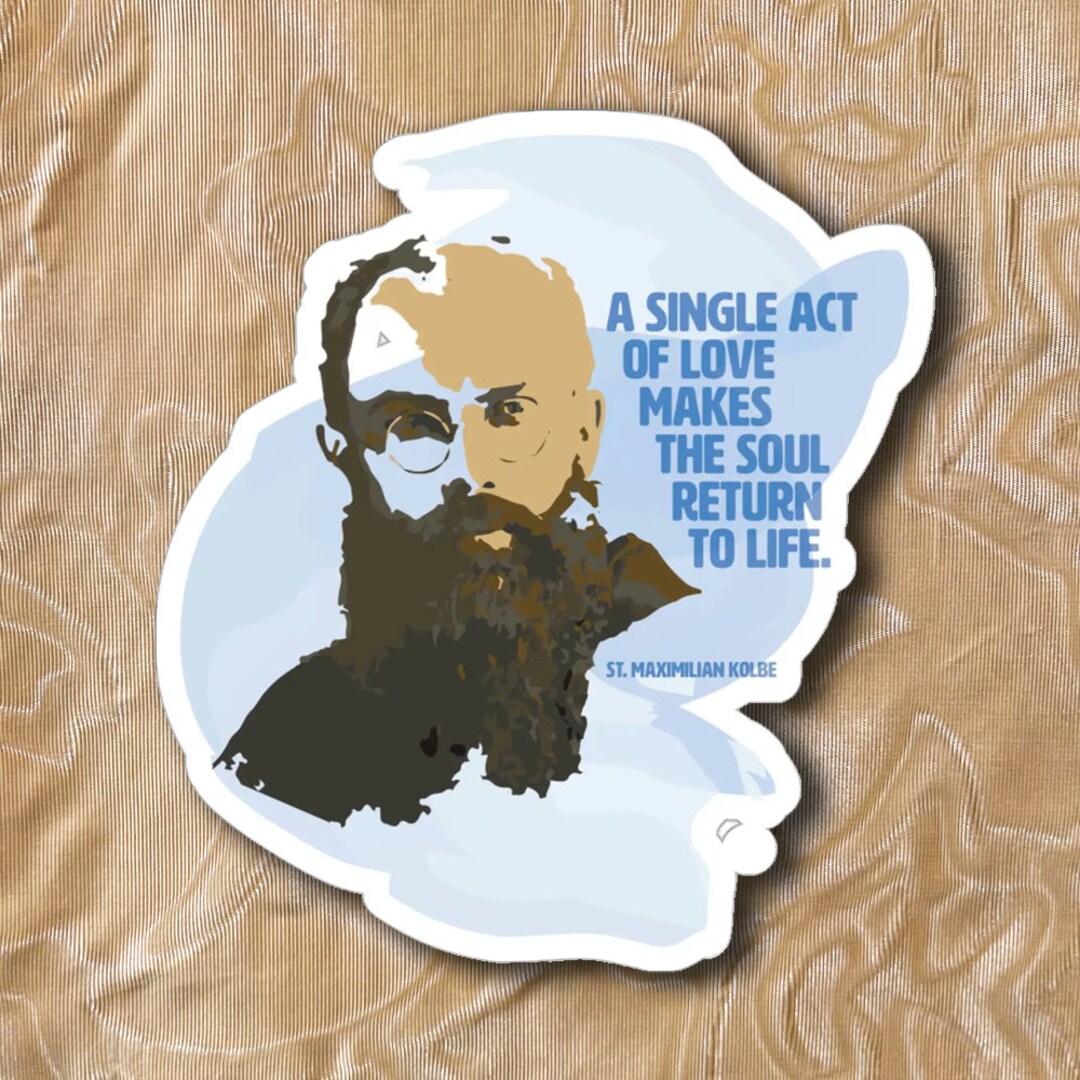 Catholic Sticker Saint Maximilian Kolbe Vinyl Decal for Water Bottle ...