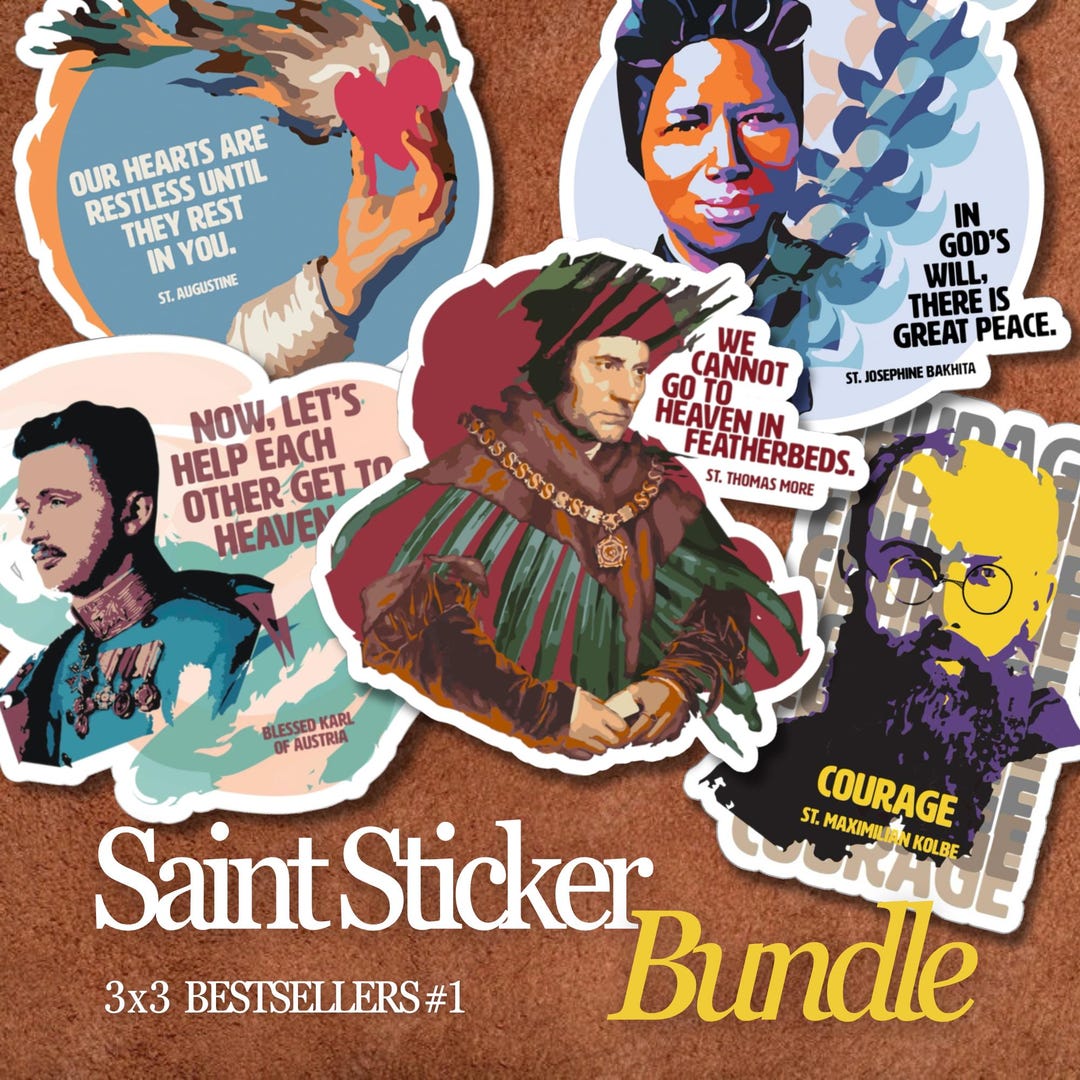 Catholic Saint Sticker Bundle for Teen Faith Gift for Youth Ministry ...