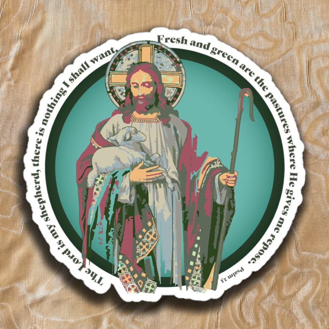 Catholic Sticker Psalm 23 the Lord is My Shepherd Pop Art Sticker for ...
