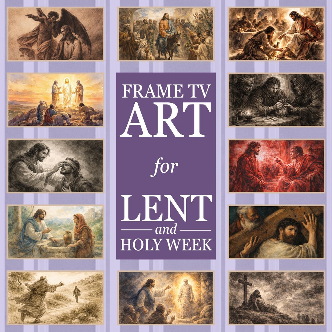 Lent Frame TV Art for Catholic Holy Week Art for Canvas TV Jesus ...