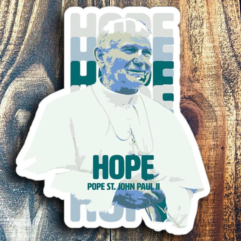 Catholic Sticker Saint John Paul II Vinyl Decal for Prayer Journal Pop ...
