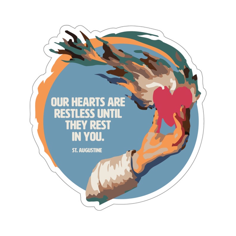 Catholic Sticker Saint Augustine Vinyl Decal for Water Bottle Pop Art ...