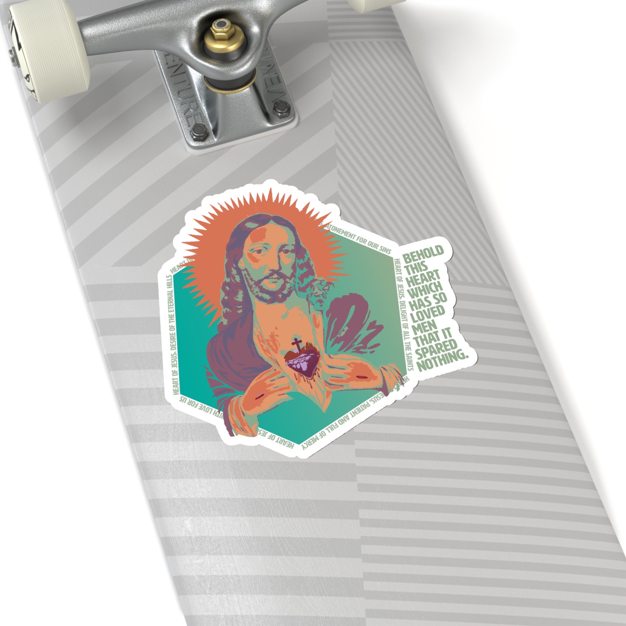 Sacred Heart of Jesus Sticker: Catholic Pop Art Vinyl Decal - Etsy