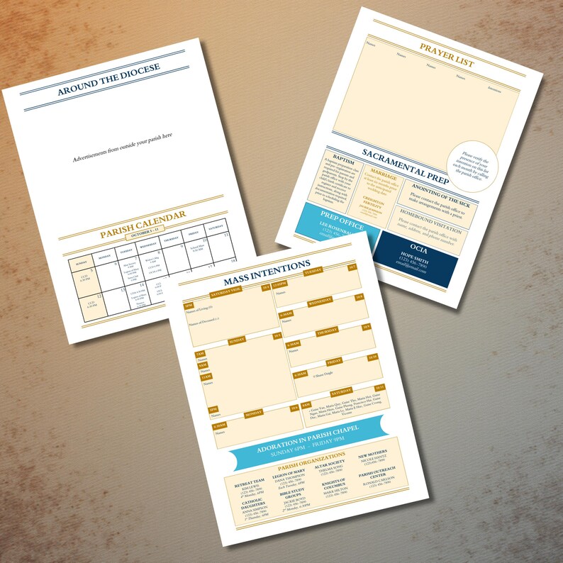 Editable Church Bulletin Template for Parish Newsletter for Canva ...