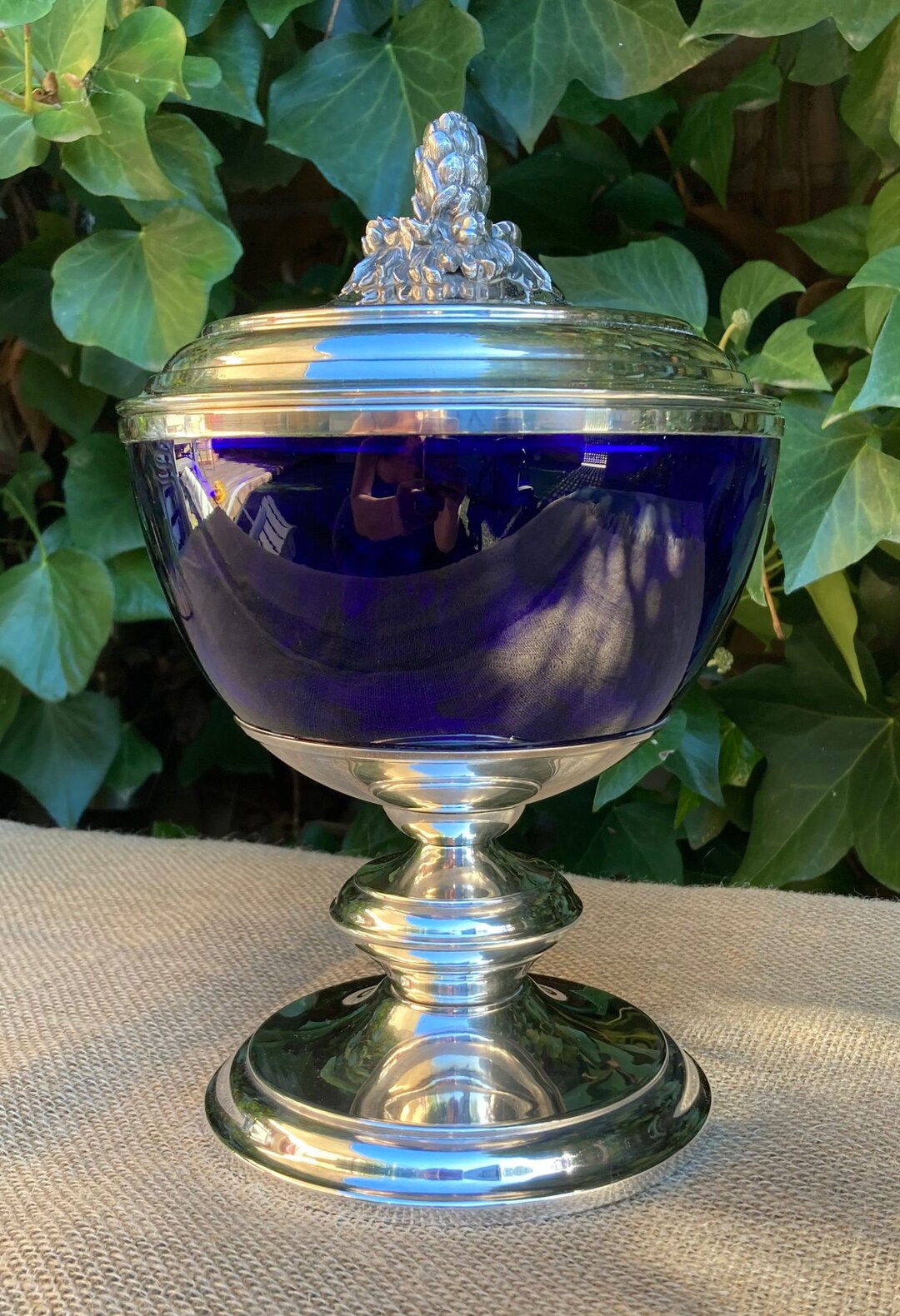 Cobalt Blue Glass Candy Jar - Etsy