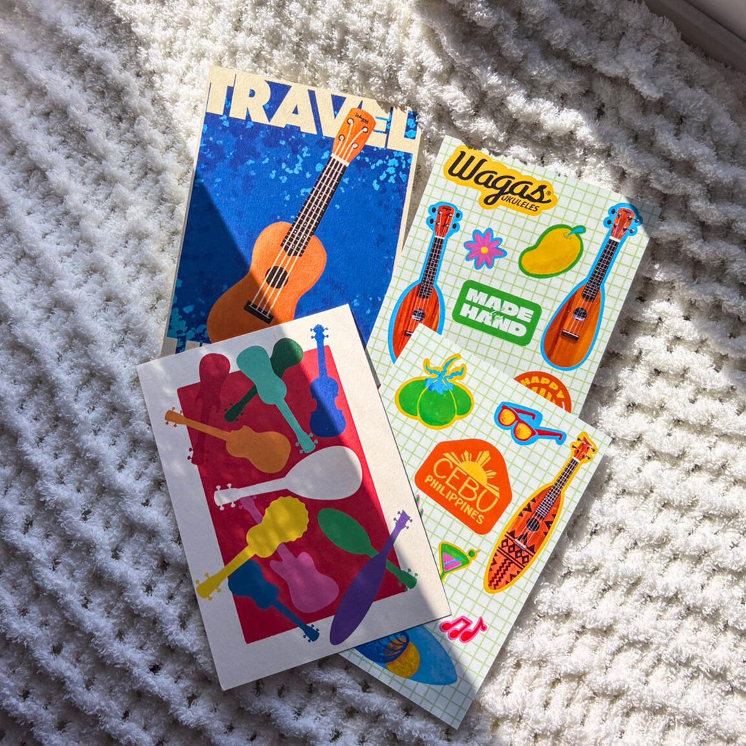 Ukulele-themed Stickers & Postcards - Etsy