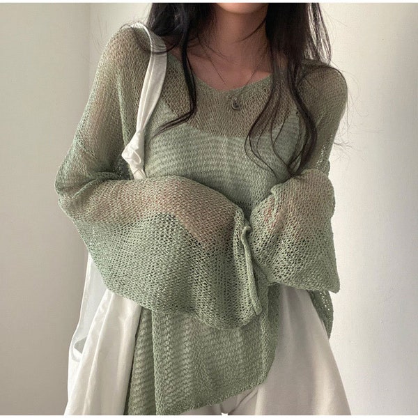 Knit Loose Sweater Etsy